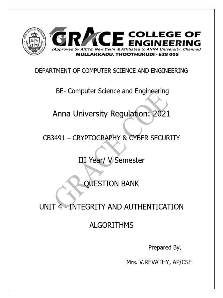 Iii - Cse - CB3491 - CCS - QB - Unit 4 | PDF | Security | Computer Security