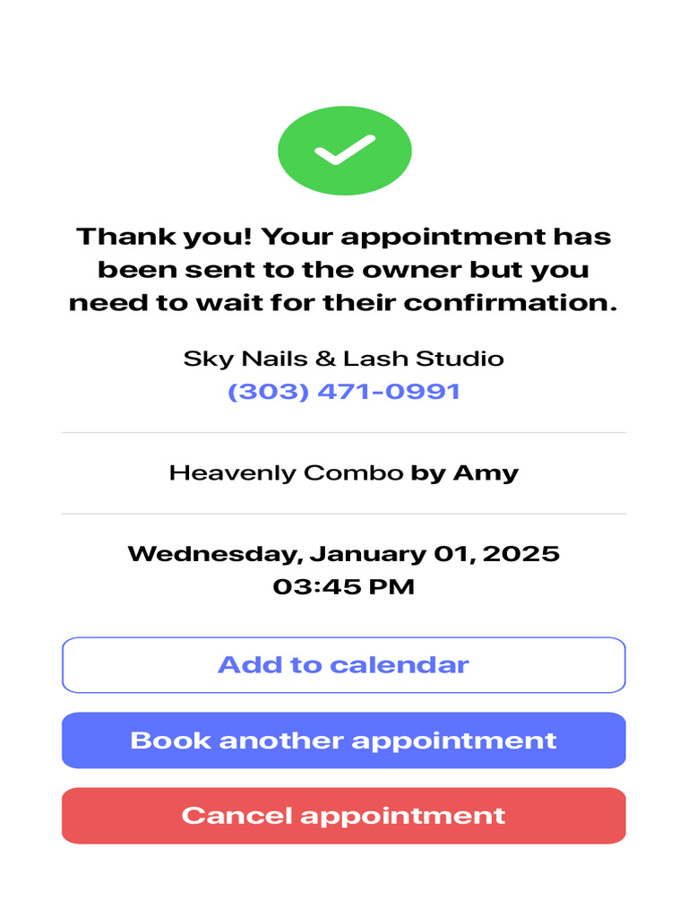 Appointment Confirmation Pending | PDF