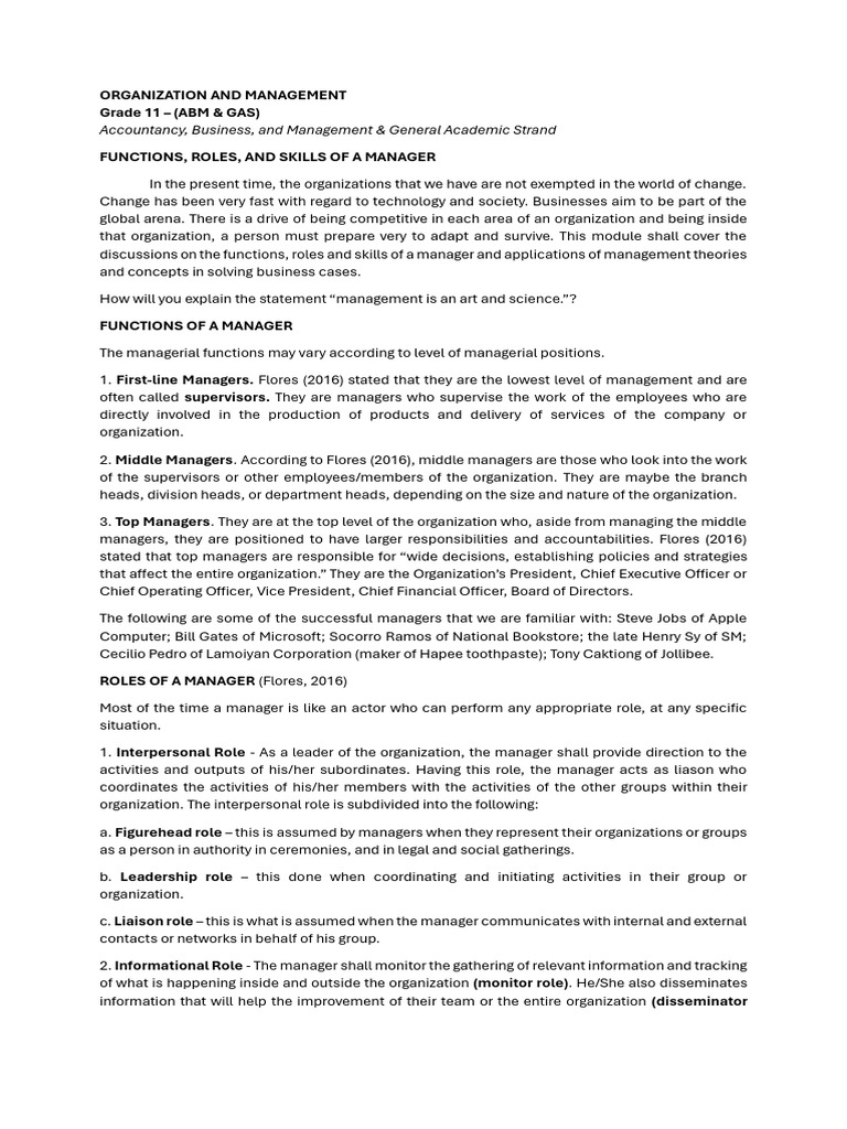 Org-Man-M2 | PDF | Skill | Business