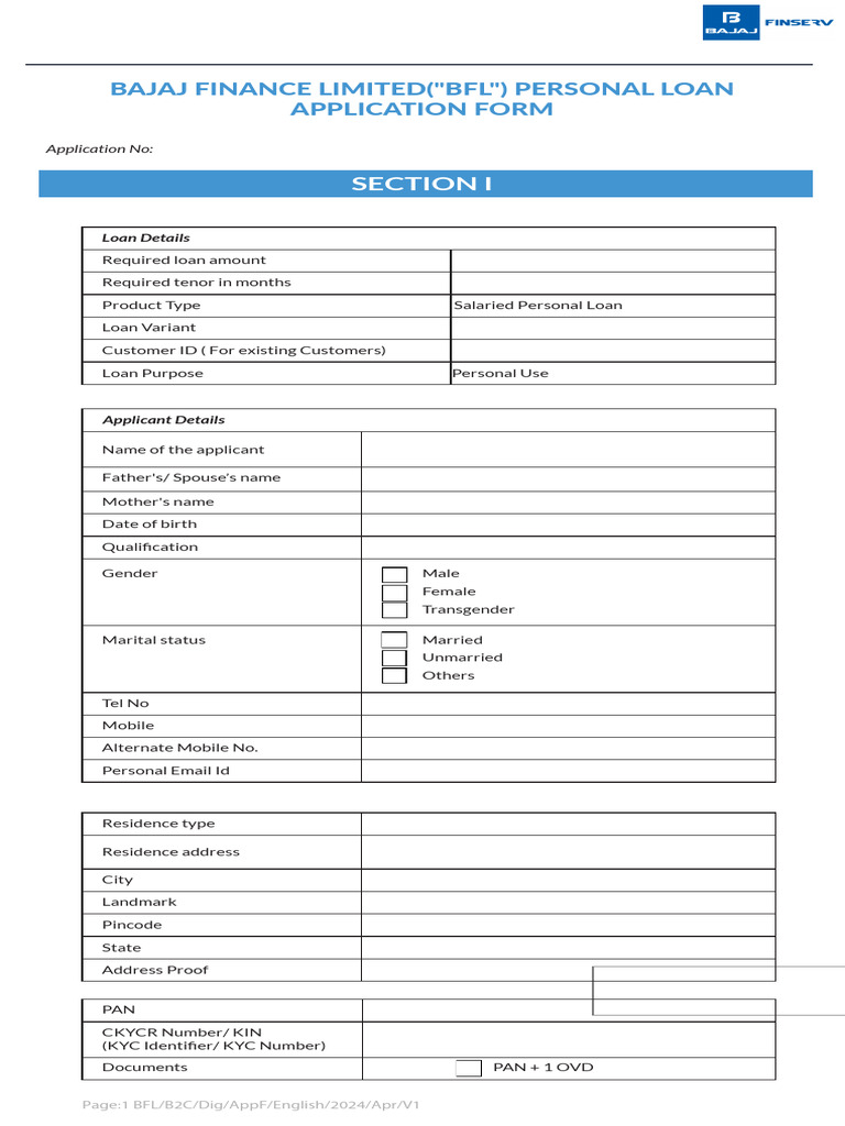 Esigned Application Form Om 432000000 | PDF | Loans | Unsecured Debt