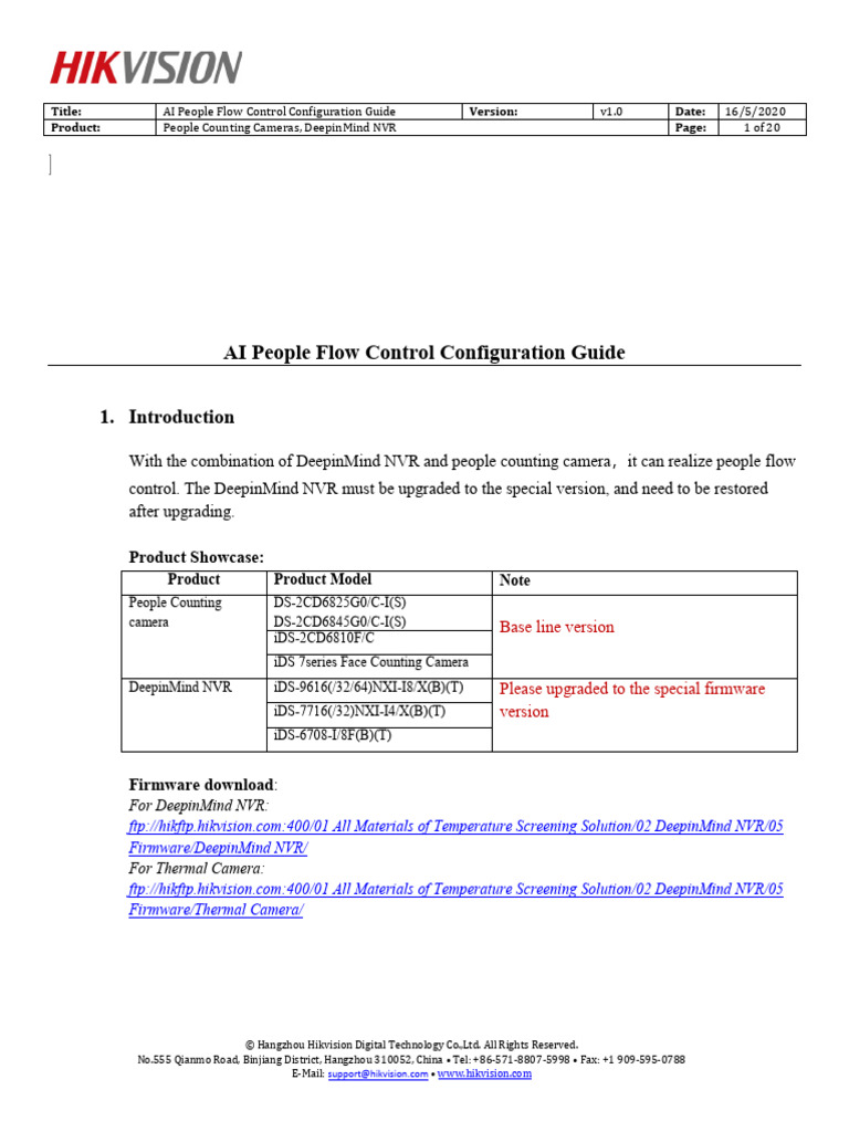 AI People Flow Control Configuration Guide | PDF | Camera | Computing
