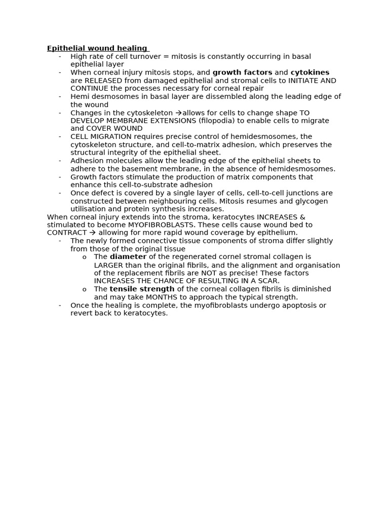 Epithelial Wound Healing | PDF