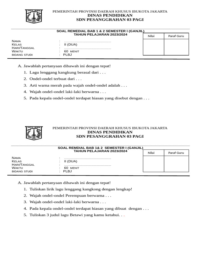 Soal Remedial Dan Pengayaan | PDF