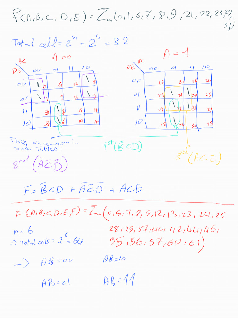 K-Map - 5 6 Variables | PDF