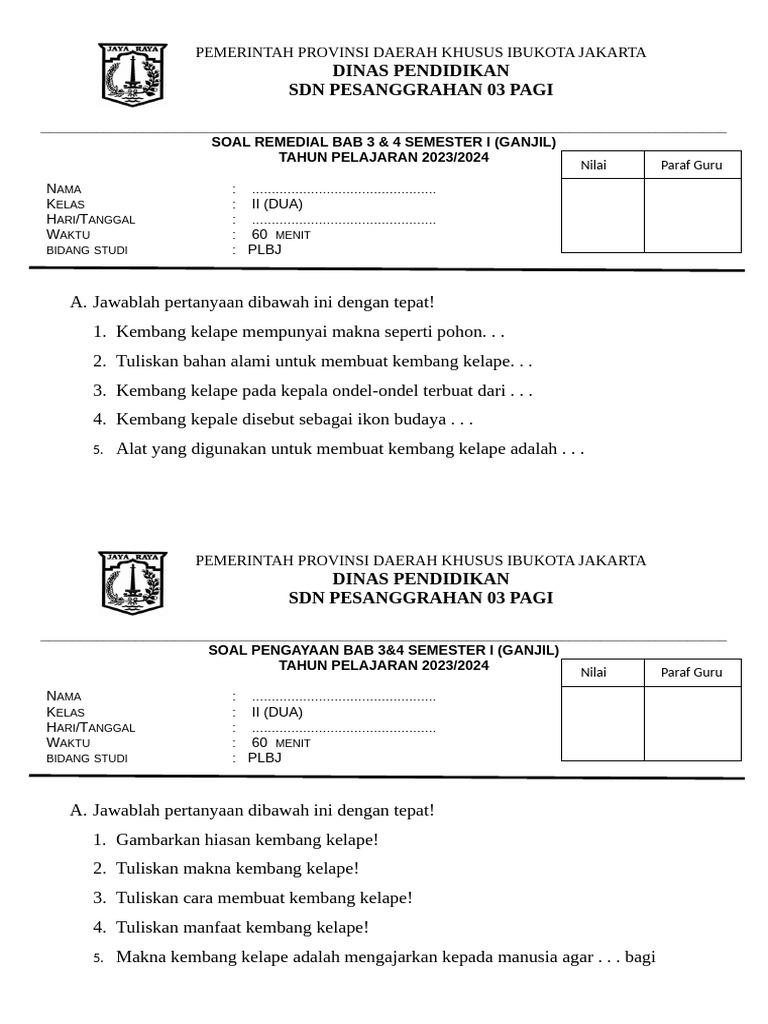 Remedial Dan Pengayaan Bab 3 | PDF