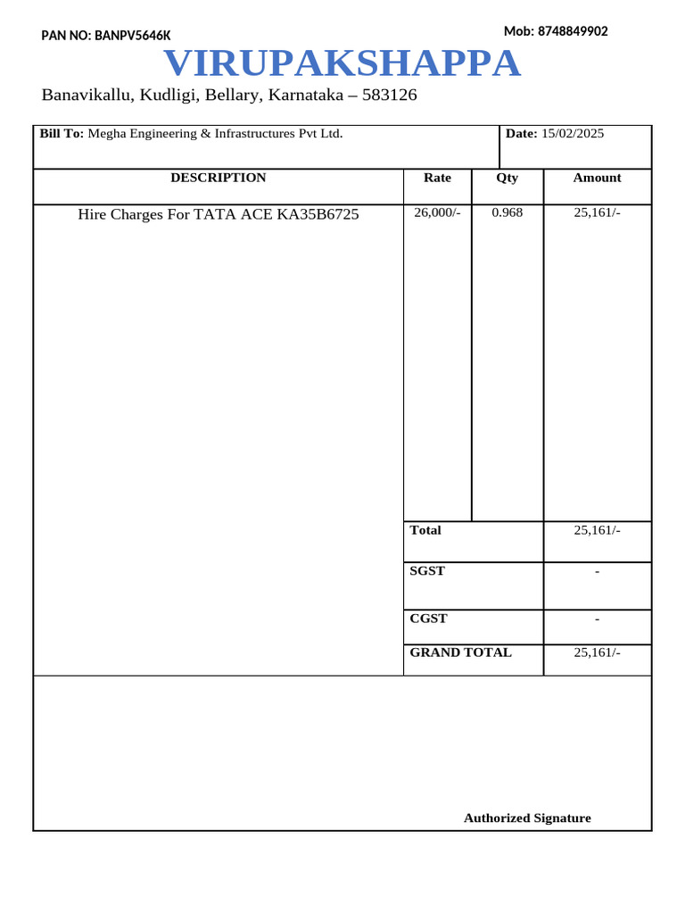 Invoice Jan 25 | PDF