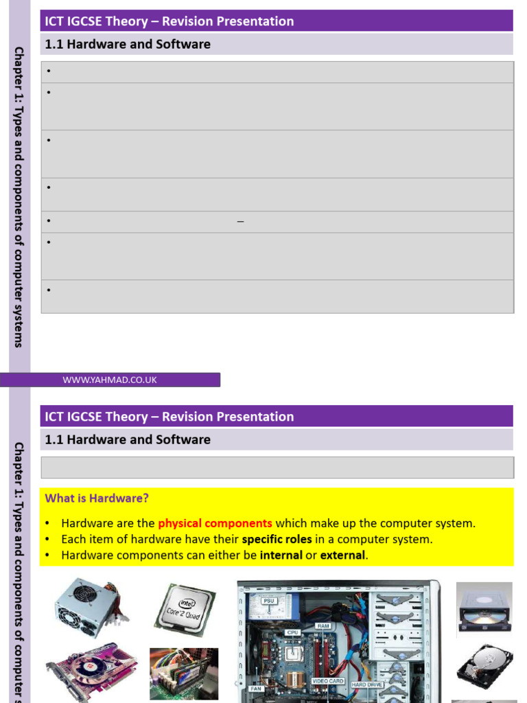 ICT IGCSE Hardware & Software Guide | PDF | Graphical User Interfaces | Computer Hardware