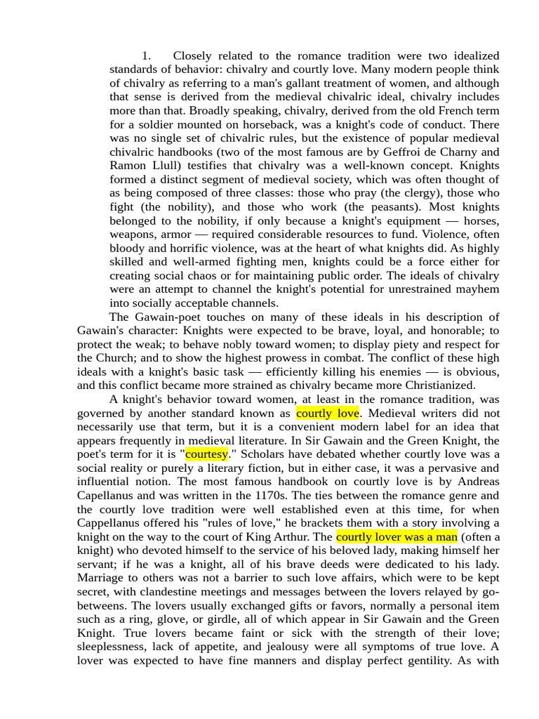 gawain | PDF | Green Knight | Chivalry