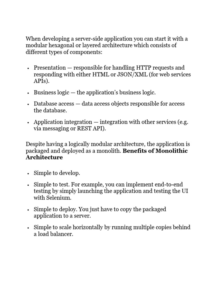 Monolithic Vs Microservices | PDF | Databases | Computer Science