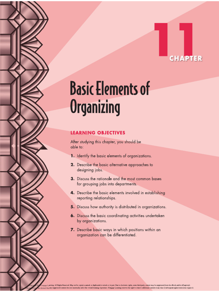 Chapter 11 - Basic Elements of Organizing | PDF