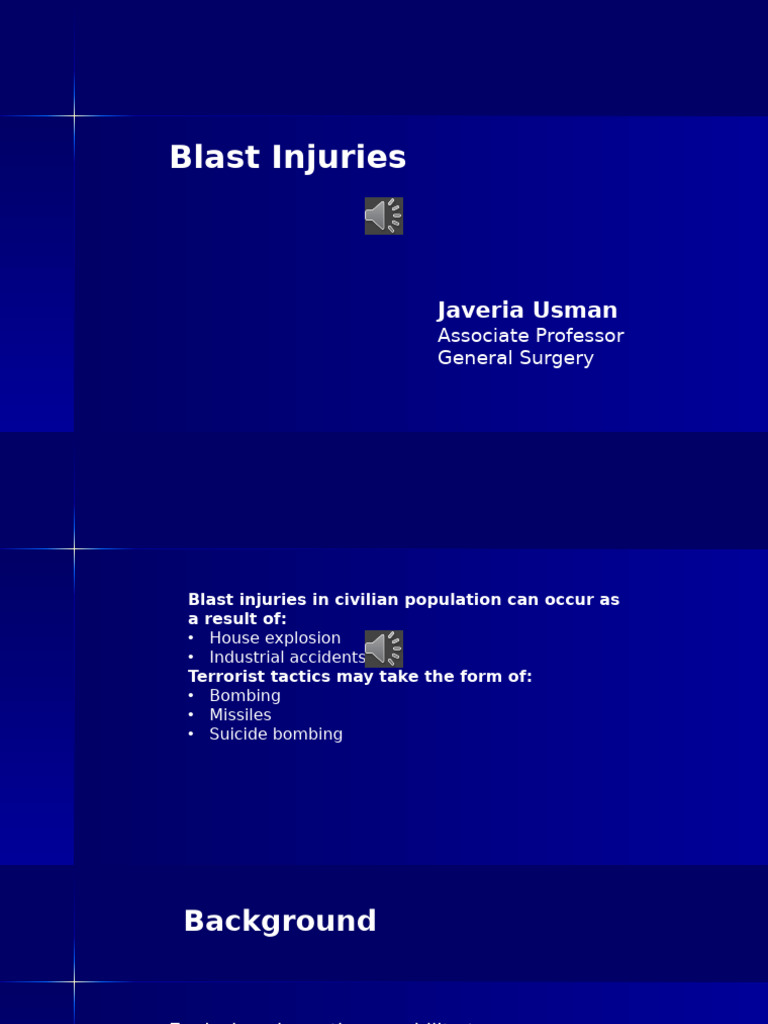 Blast Injuries For Undergrad Students | PDF