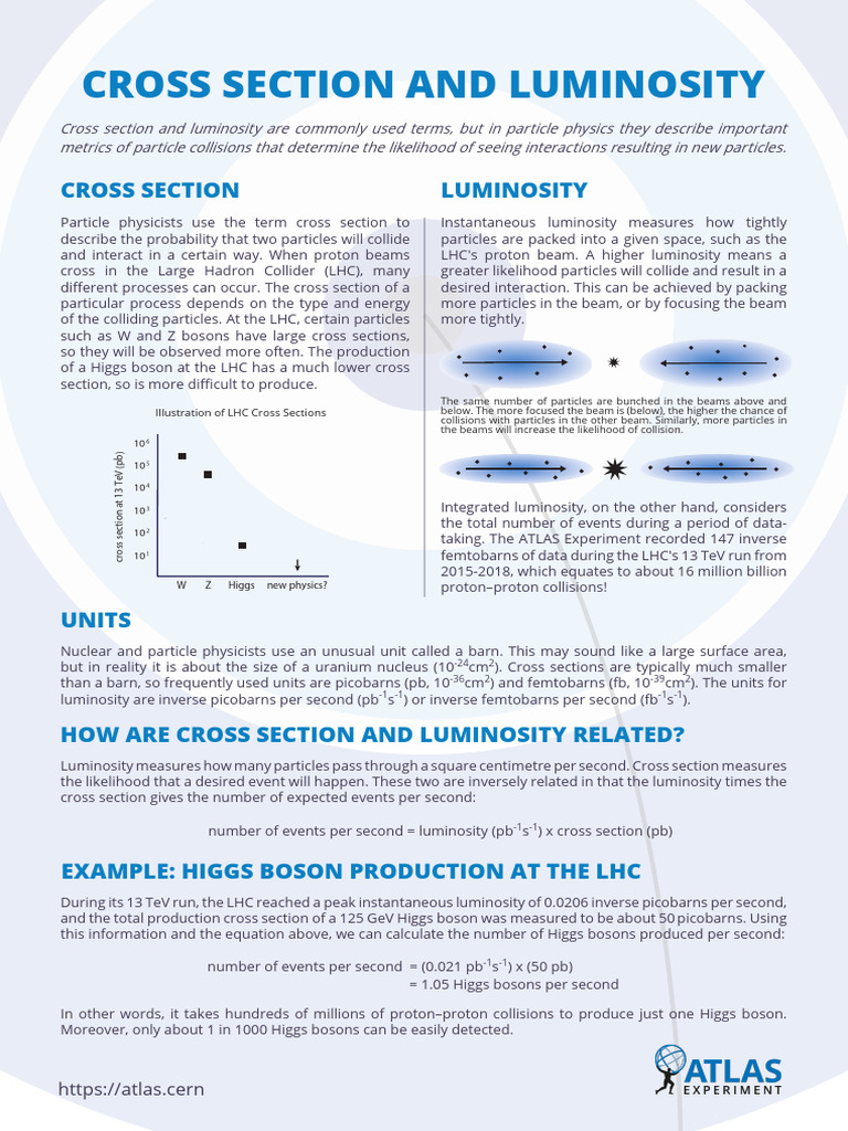 LHC Luminosity and Cross Section Explained | PDF | Large Hadron ...