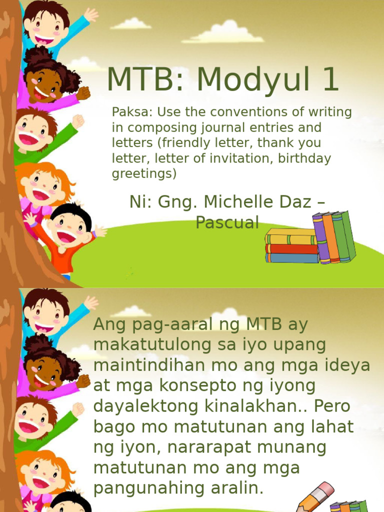 4thgrading - MTB - Module1 - Use The Conventions of Writing in ...