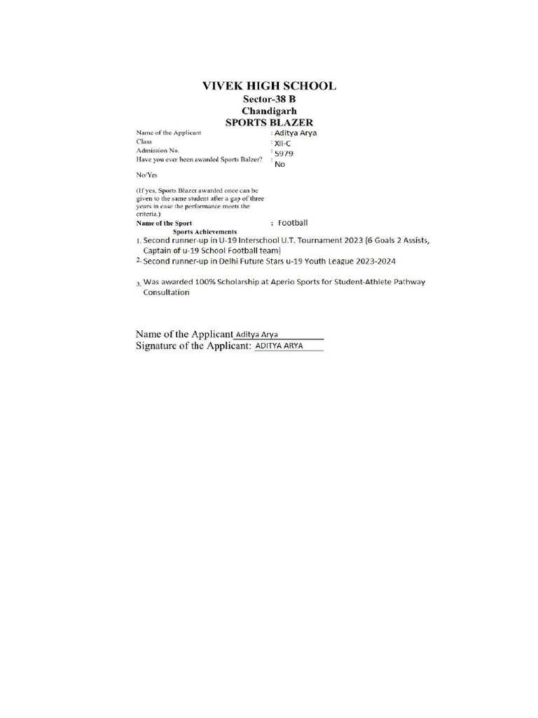 Sports Blazer Application | PDF