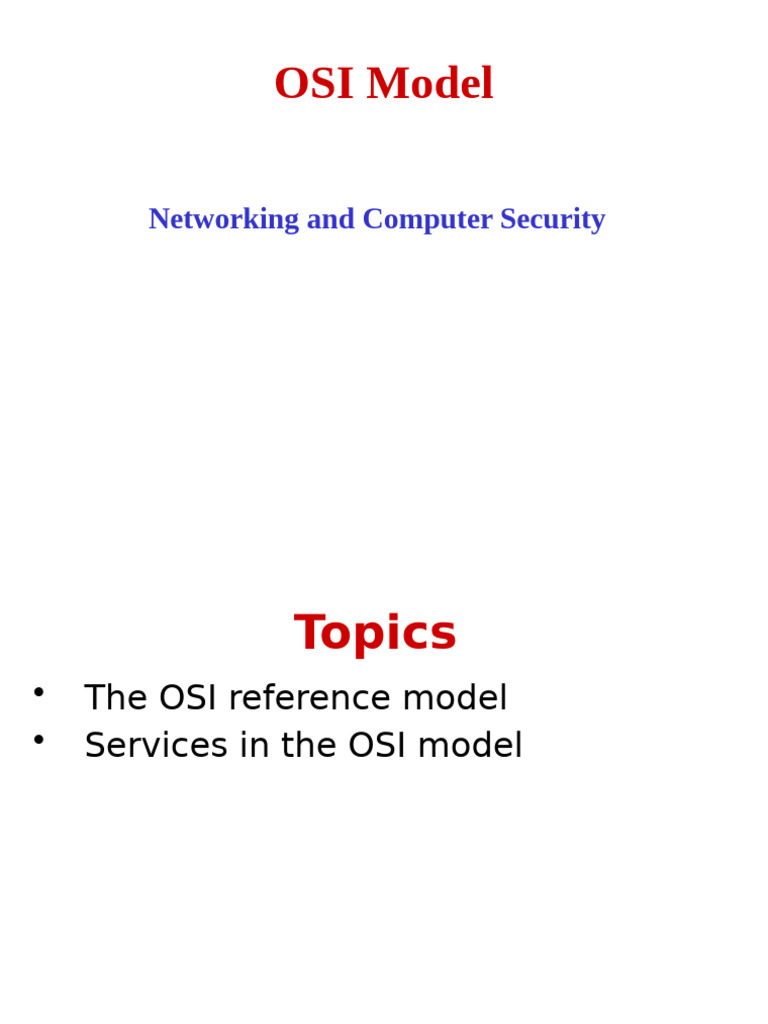 OSI Layers | PDF | Osi Model | Computer Network