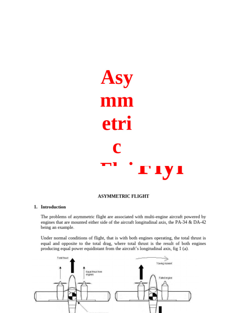 Notes On Asymmetric Flight | PDF | Flight Control Surfaces | Aileron