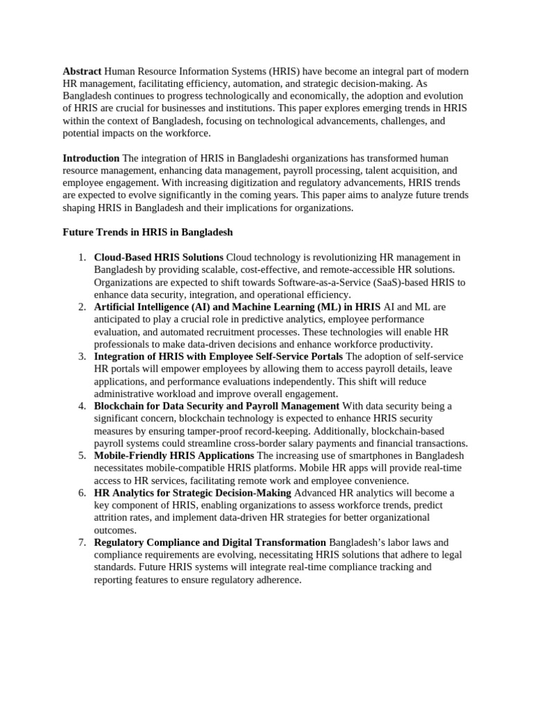 Abstract Human Resource Information Systems | PDF | Analytics | Computer Security