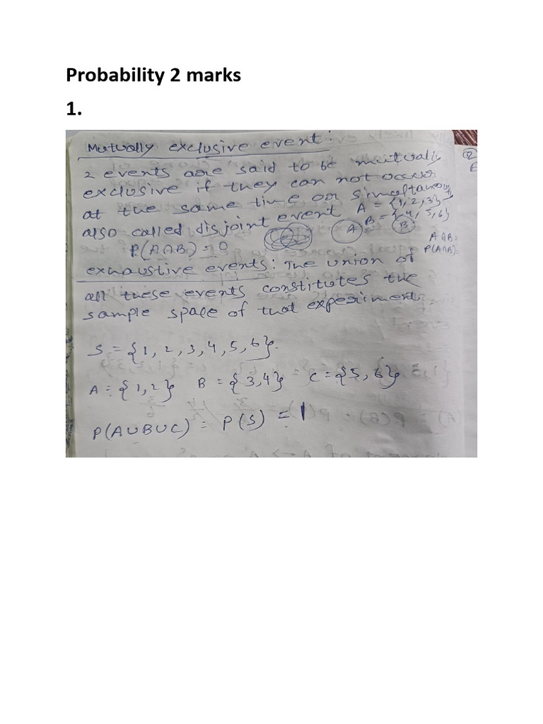 Probability 2 marks | PDF