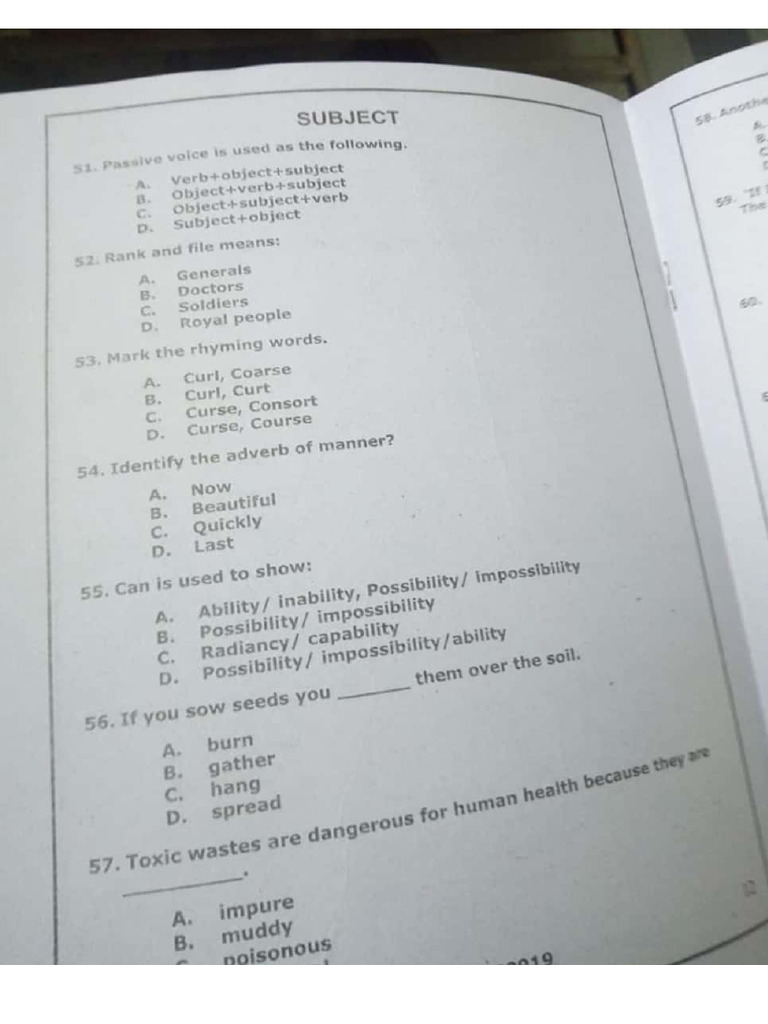 NTS SST General 2019 Test | PDF