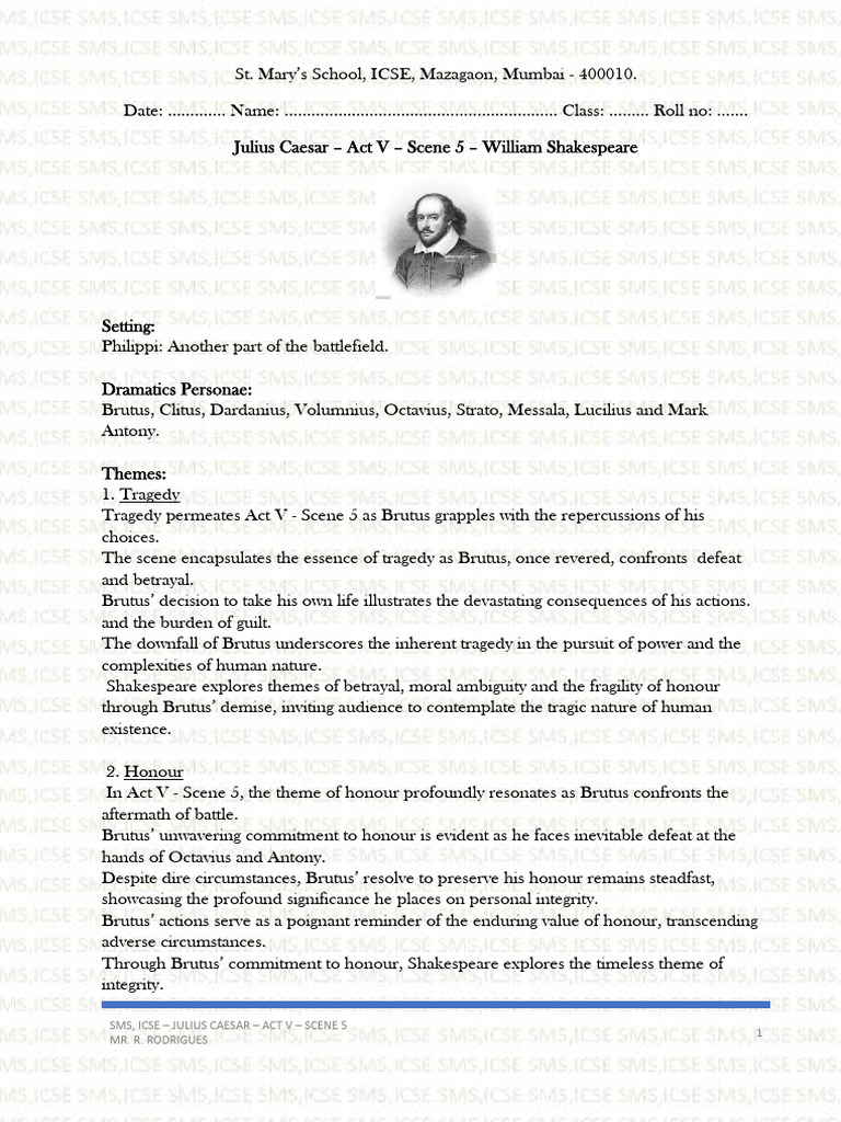 ICSE Julius Caesar: Brutus' Fate | PDF | Mark Antony | Augustus