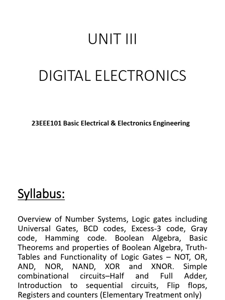 Unit 6 Electronics Digital Electronics Pdf Mathematics