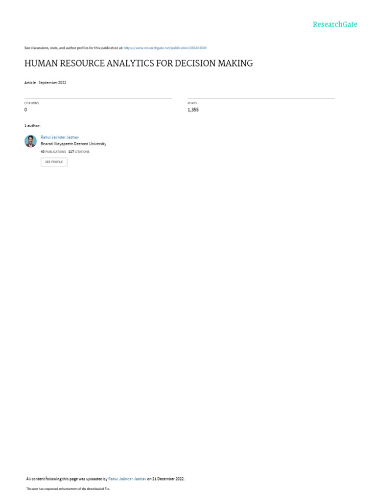 HR Analytics for Effective Decision-Making | PDF | Analytics ...