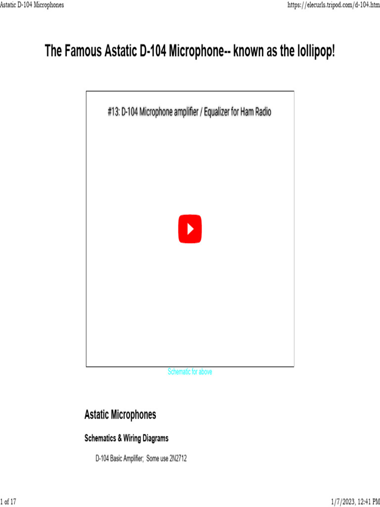 Astatic D-104 Microphones | PDF | Microphone | Resistor