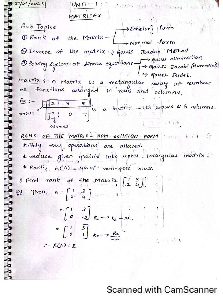 Unit 1-Matrices _compressed | PDF