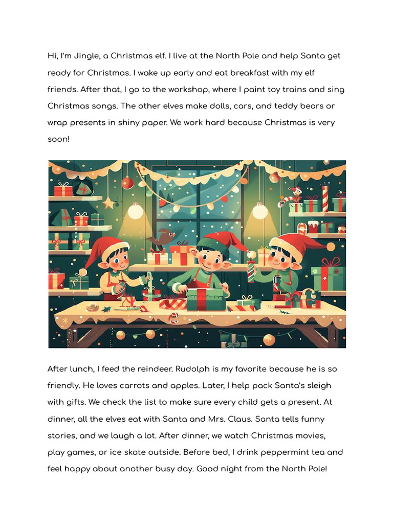 A Day in the Life of Jingle the Elf | PDF