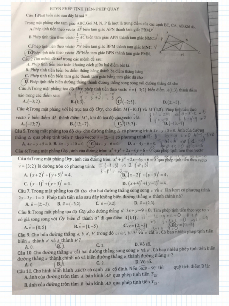 Bài chữa CĐ phép biến hình | PDF