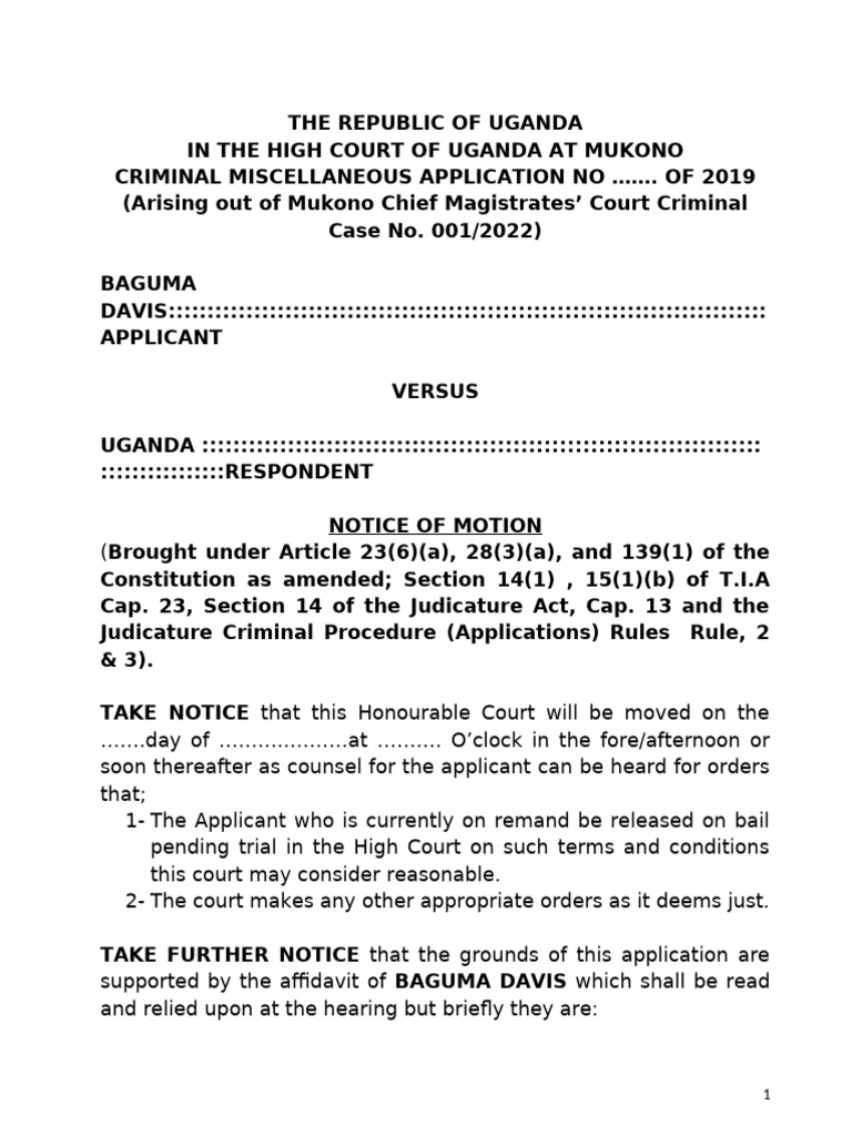 Bail Application Alexis | PDF | Bail | Misconduct