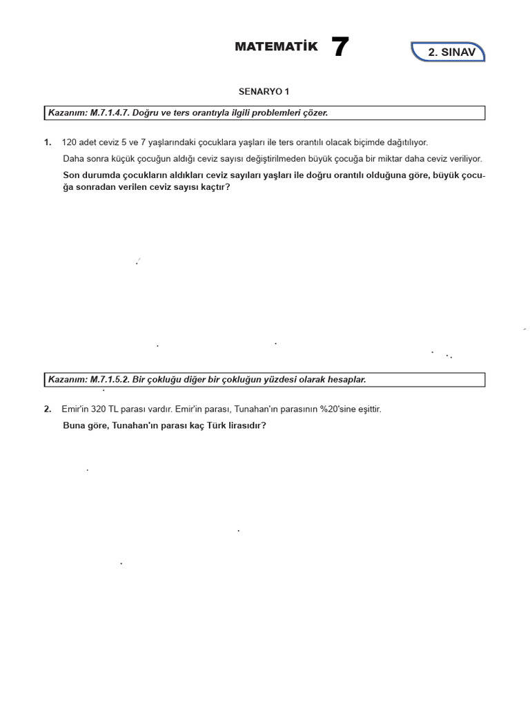 Mat7 2 Dönem | PDF