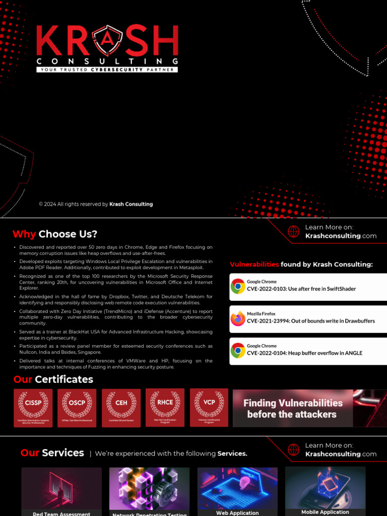 Krash Consulting: Expert Cybersecurity Services | PDF | Security | Computer Security