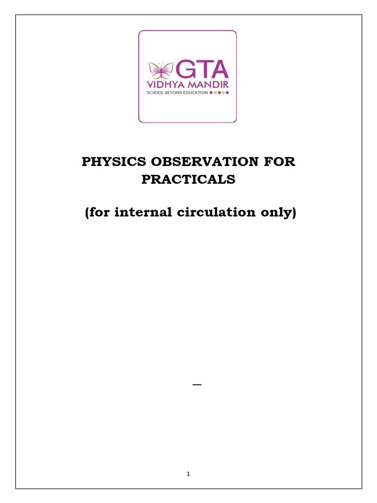 Class 12 Practical File 2024-25-New | PDF | Optics | Mirror