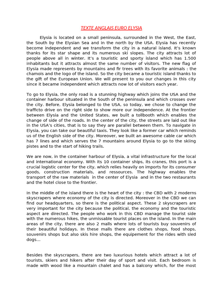 Texte Anglais Euro Elysia | PDF