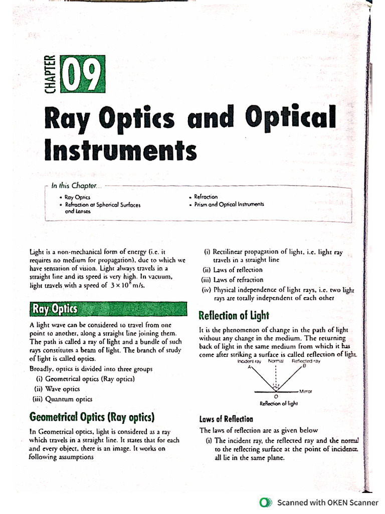 Ray Optics and Optical Instrument | PDF