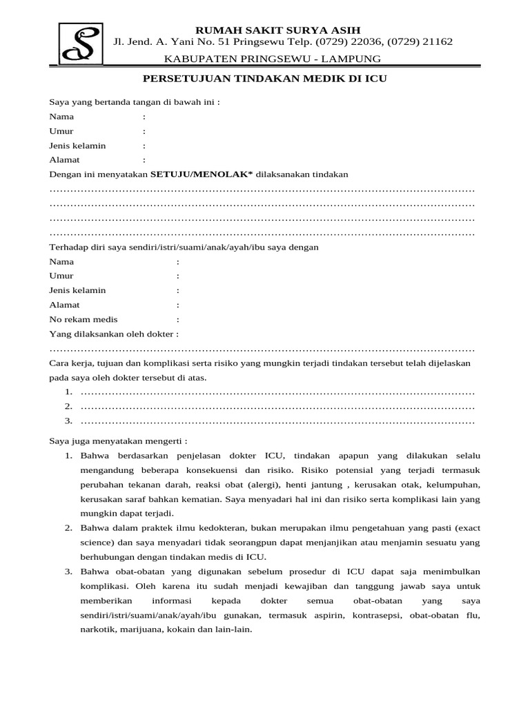 Informed Consent Icu | PDF