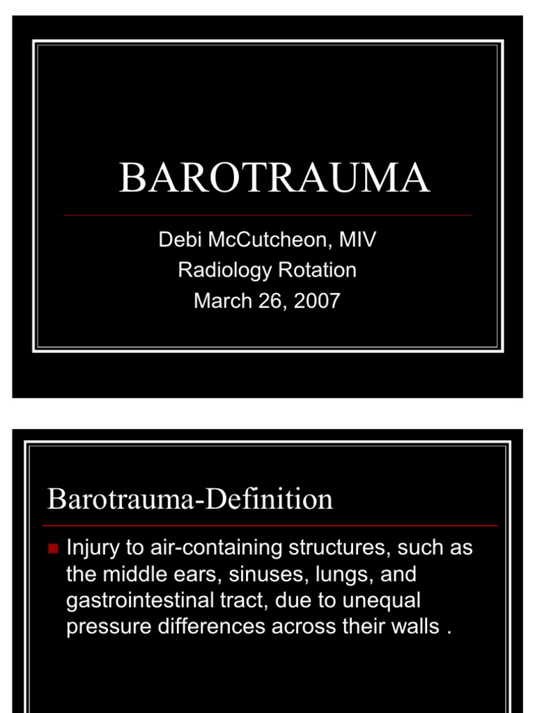 Barotrauma | PDF | Wellness | Science & Mathematics