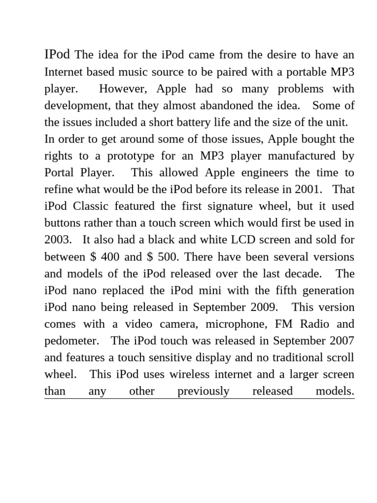 IPod The Idea For The Ipod Came From The Desire To Have An Internet ...