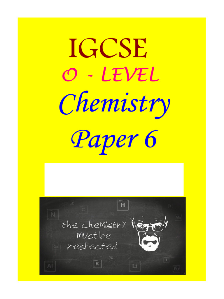 IGCSE Chemistry Paper 6 Guide | PDF | Oxide | Salt (Chemistry)