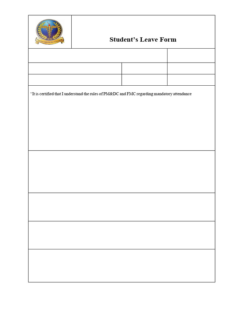 Student Leave Form Updated | PDF