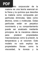 Modelo cinético corpuscular de la materia | PDF