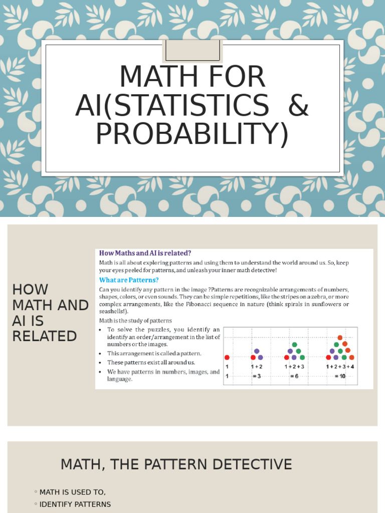 STD 9 - Math For Ai (Statistics & Probability) | PDF