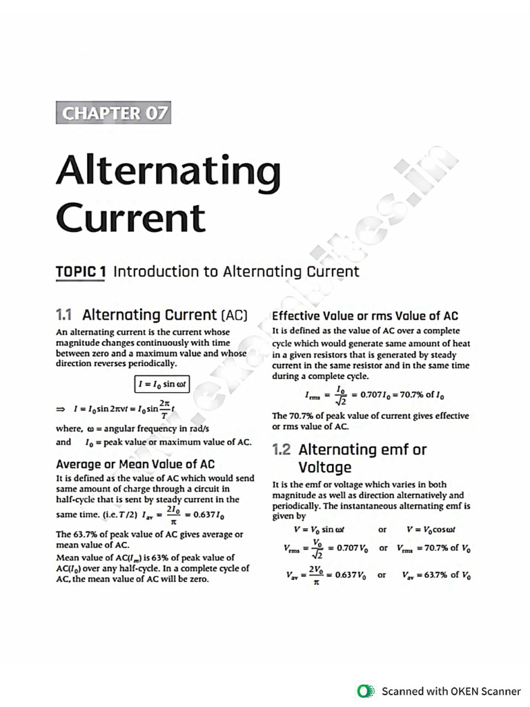 Arihant. Ch ; Alternating Current | PDF