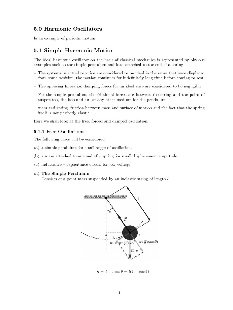 Lecture 5 A | PDF | Oscillation | Pendulum