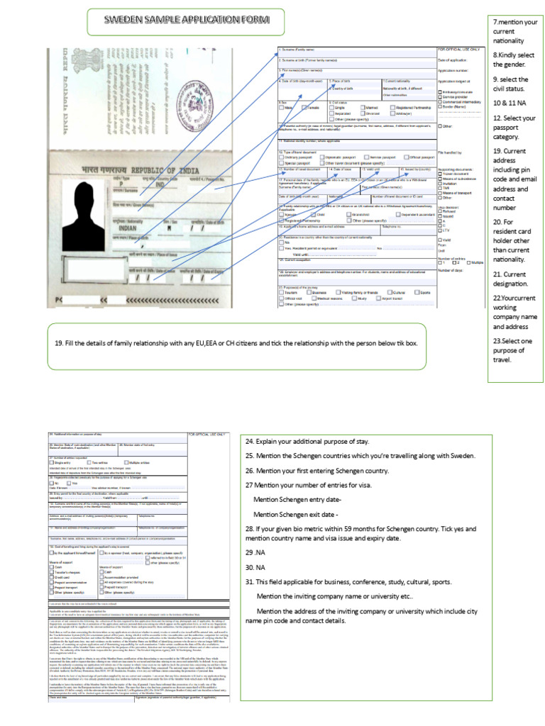 Sweden Visa Application Guidelines | PDF | Travel Visa | International Law