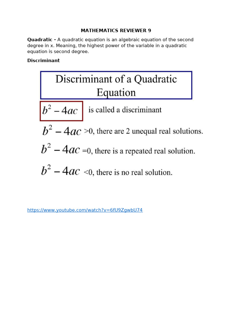 MATHEMATICS-REVIEWER-9 | PDF