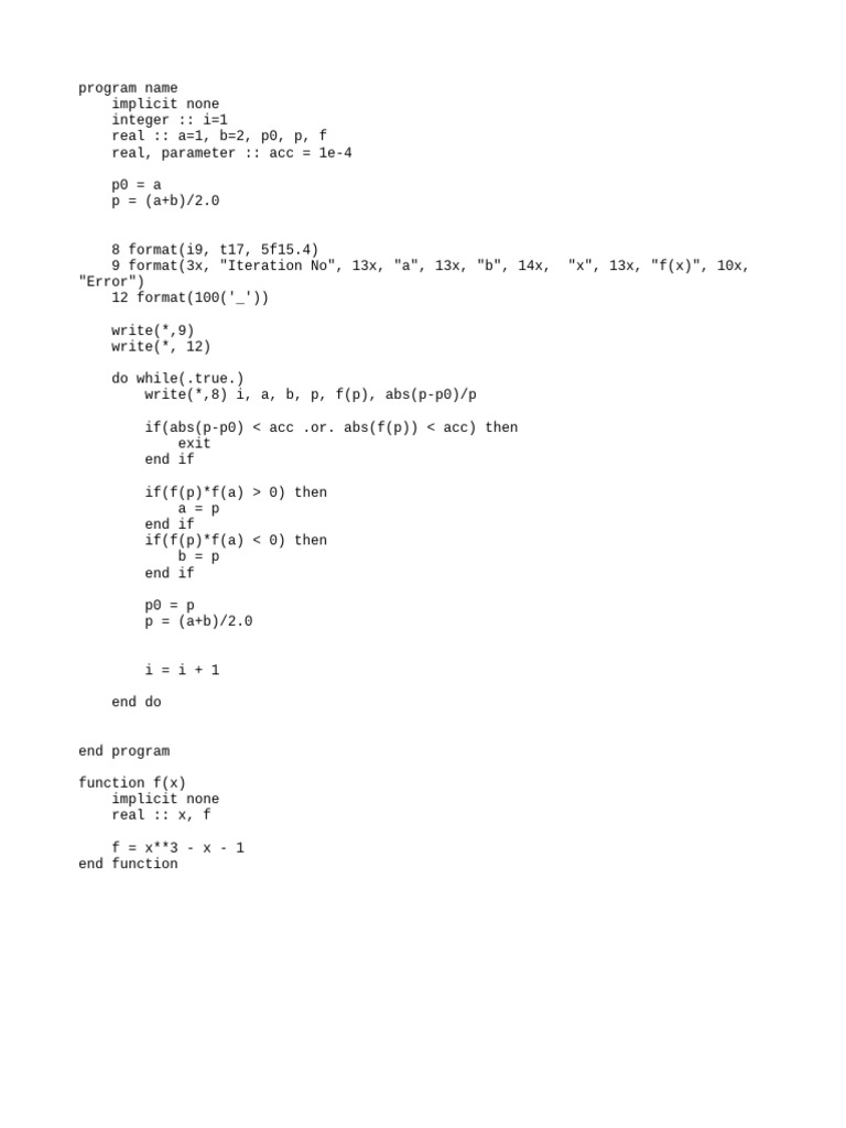 Bisection Method for Root Finding | PDF