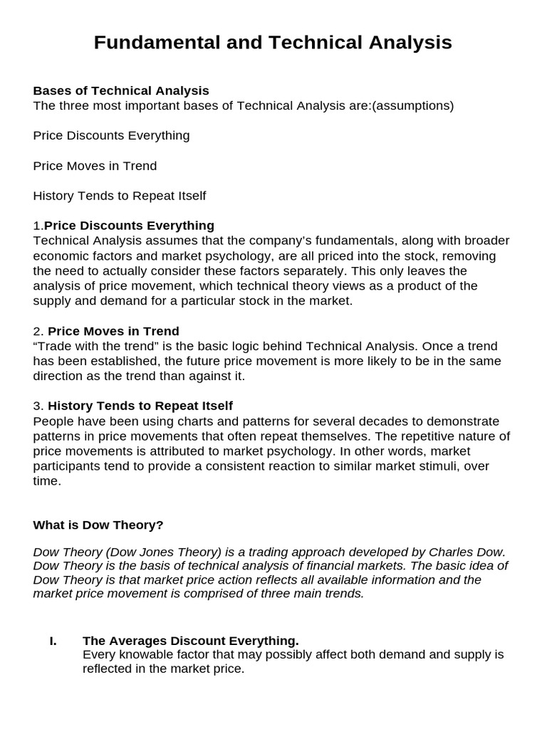 Fundamental and Technical Analysis | PDF | Technical Analysis | Market Trend