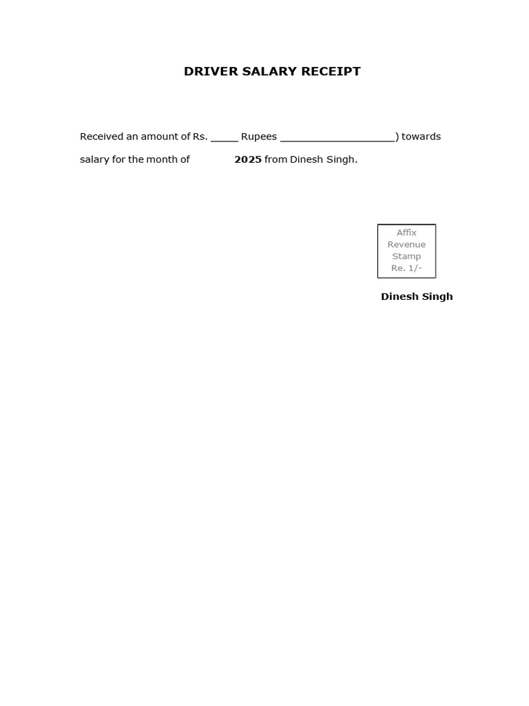 DRIVER SALARY RECEIPT-FEB | PDF